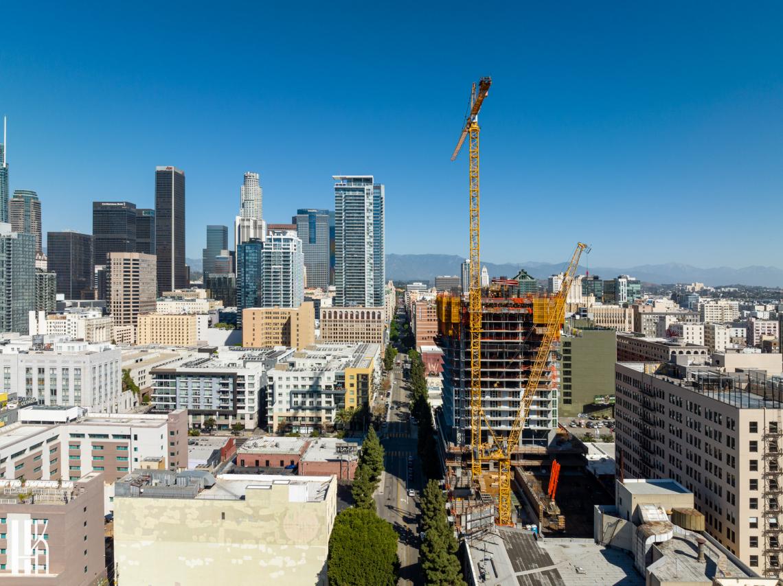 Residential tower starts to rise at 1000 S. Hill Street in DTLA | Urbanize LA